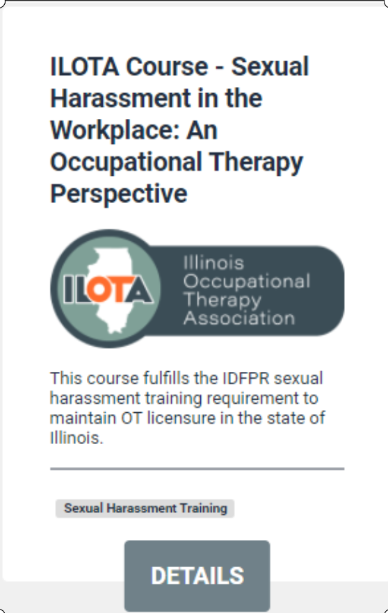 ILOTA Course - Sexual Harassment in the Workplace: An Occupational Therapy Perspective